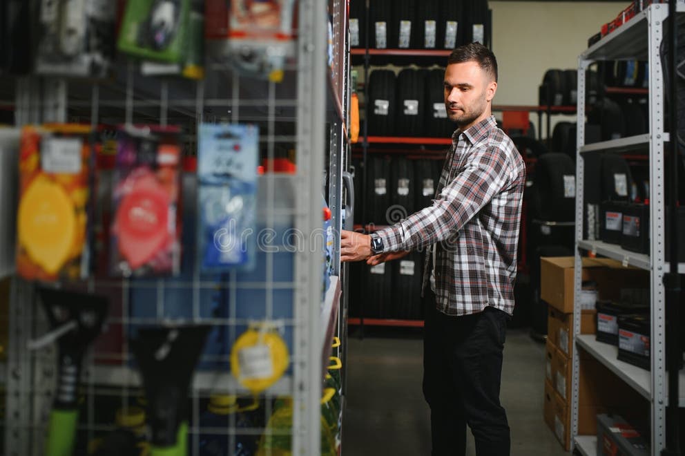A Customer at an Auto Parts Store Stock Image - Image of automobile ...