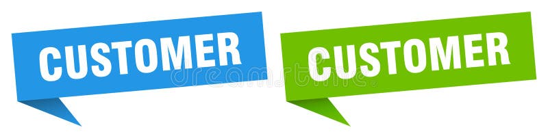 Customer Banner. Customer Speech Bubble Label Set Stock Vector ...