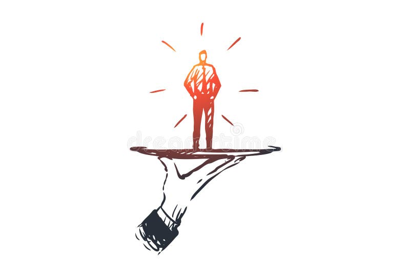 Business Help, Support Concept Sketch. Hand Drawn Isolated Vector Stock ...