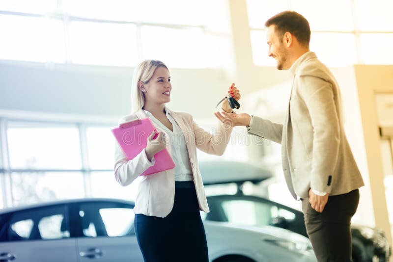 Customer Buying a Car at Dealership Stock Image - Image of retail ...