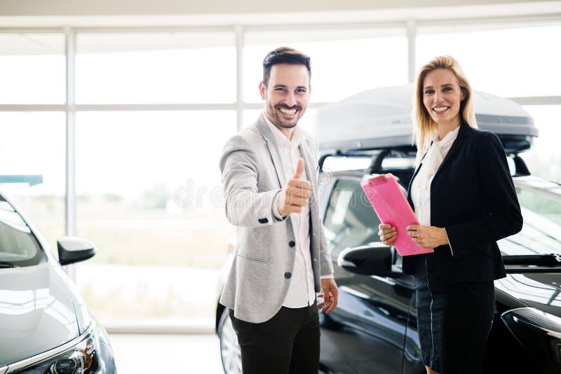 Customer Buying a Car at Dealership Stock Image - Image of retail ...