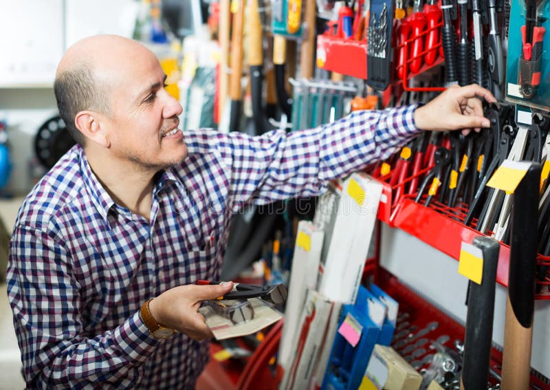 Customer Buying Working Tools Stock Photo - Image of pins, marketplace ...