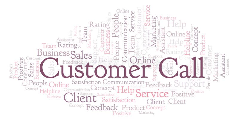 Customer Call word cloud. stock illustration. Illustration of sales ...