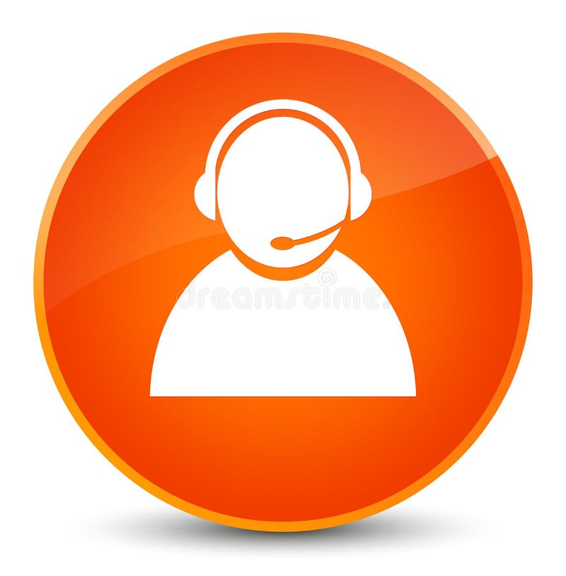 Customer Care Icon Elegant Orange Round Button Stock Illustration ...
