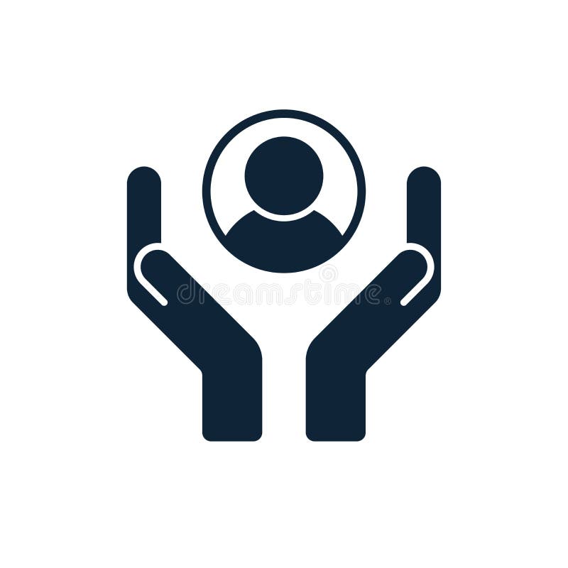 Customer Care Icon. Hands with Customer Inside Stock Vector ...