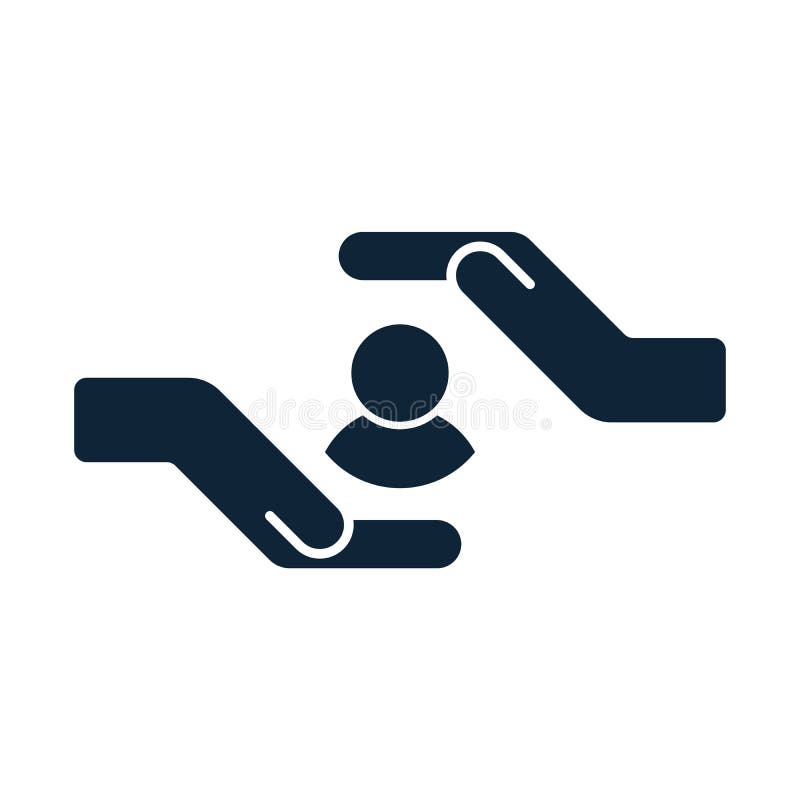 Customer Care Icon. Hands with Customer Inside Stock Vector ...