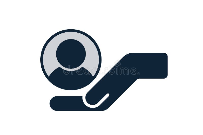 Customer Care Icon. Hands with Customer Inside Stock Illustration ...
