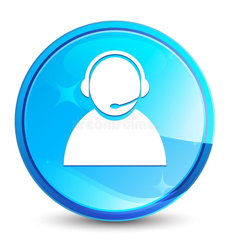 Customer Care Icon Splash Natural Blue Round Button Stock Vector ...