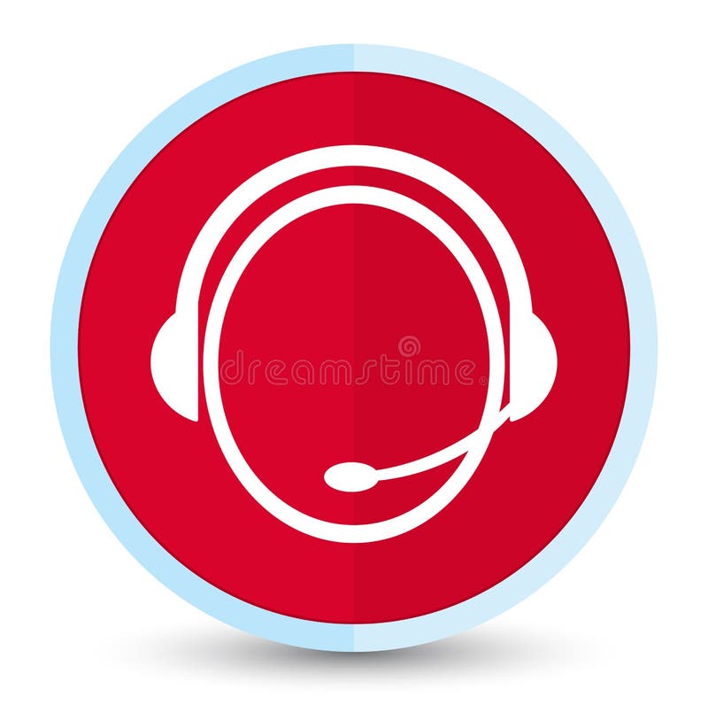 Customer Care Service Icon Flat Prime Red Round Button Stock Vector ...