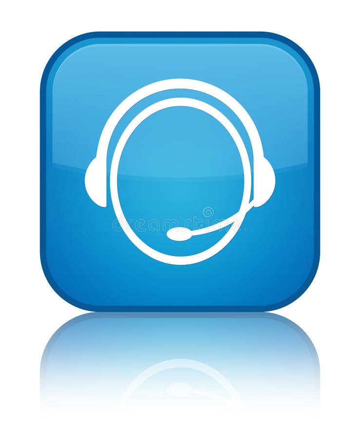 Customer Care Service Icon Special Cyan Blue Square Button Stock ...