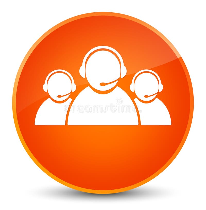Customer Care Team Icon Elegant Orange Round Button Stock Illustration ...