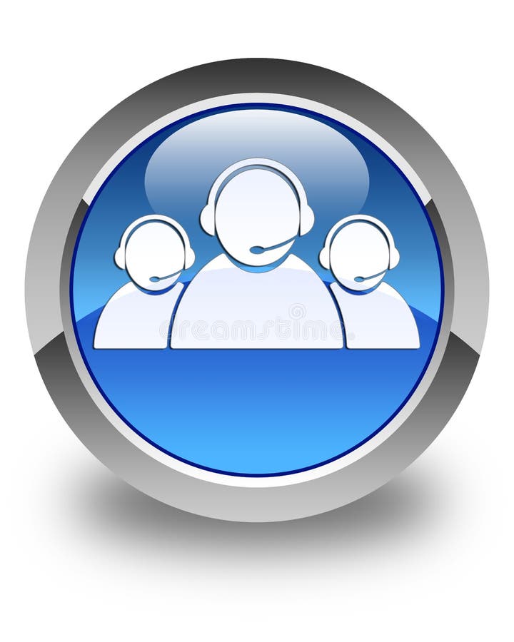 Customer Care Team Icon Glossy Blue Round Button Stock Illustration ...