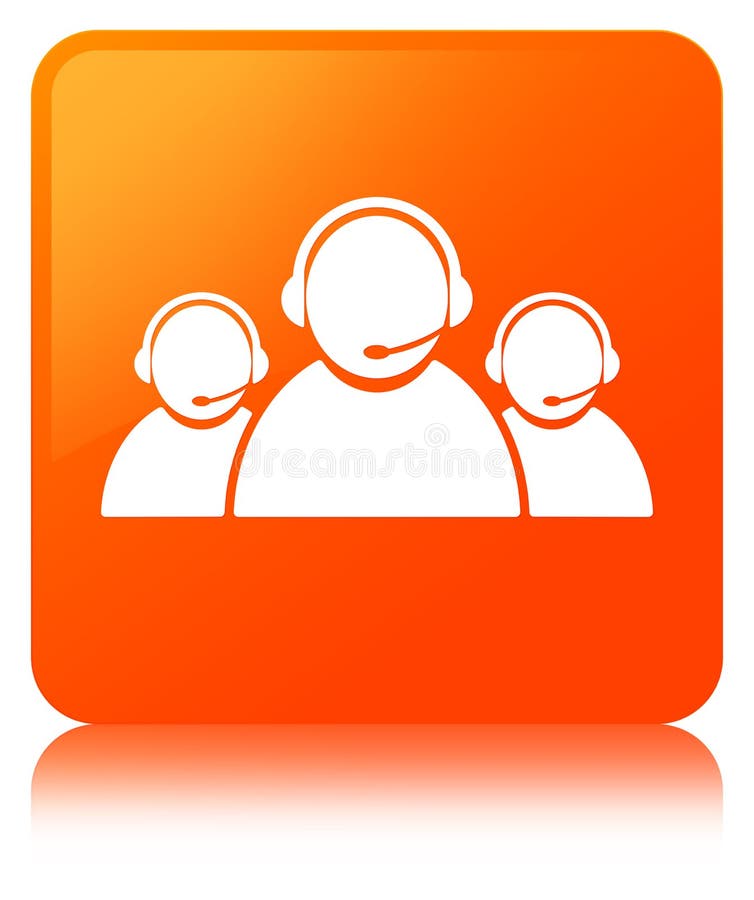 Customer Care Team Icon Orange Square Button Stock Illustration ...