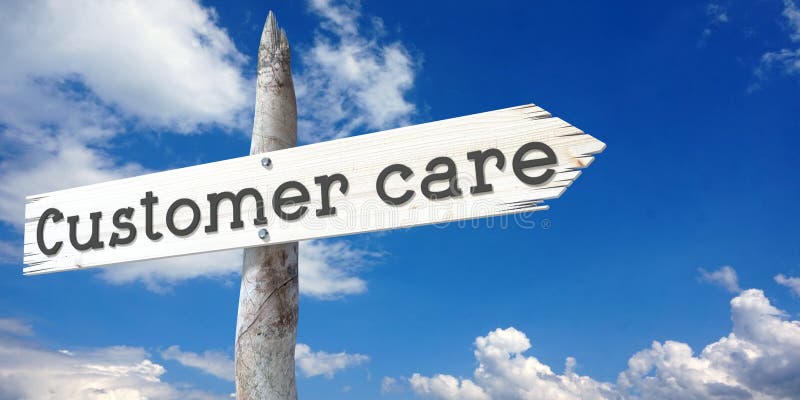 Customer Care - Wooden Signpost with One Arrow Stock Illustration ...