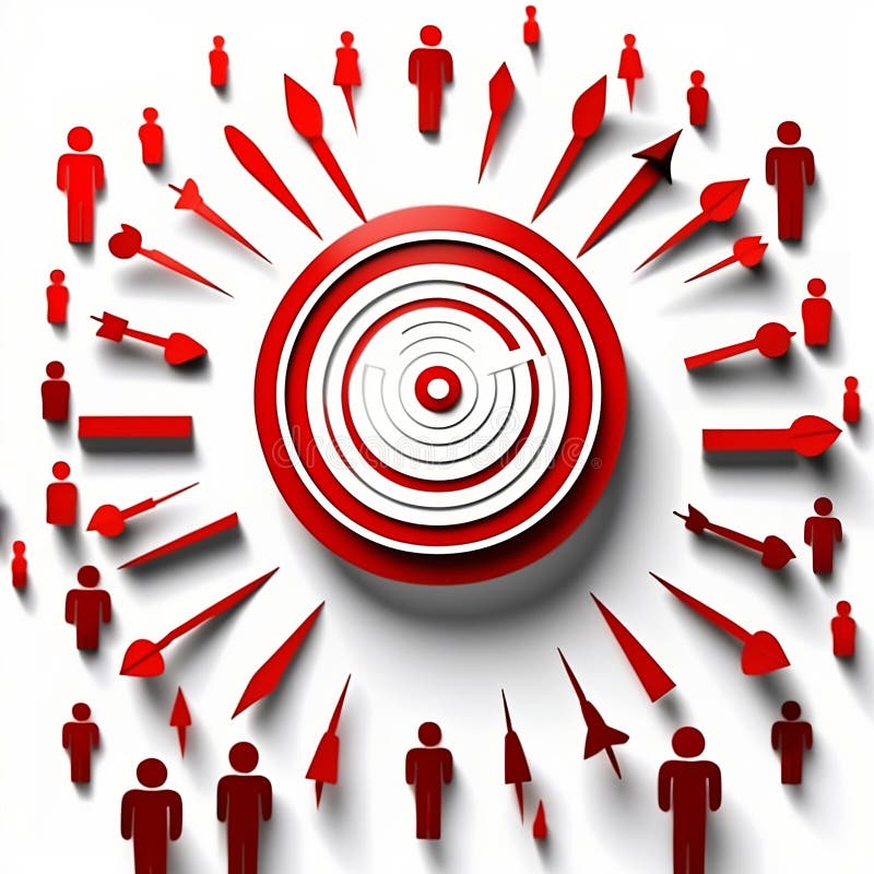 Customer-Centric Approach: Human Icon and Red Dartboard Stock ...