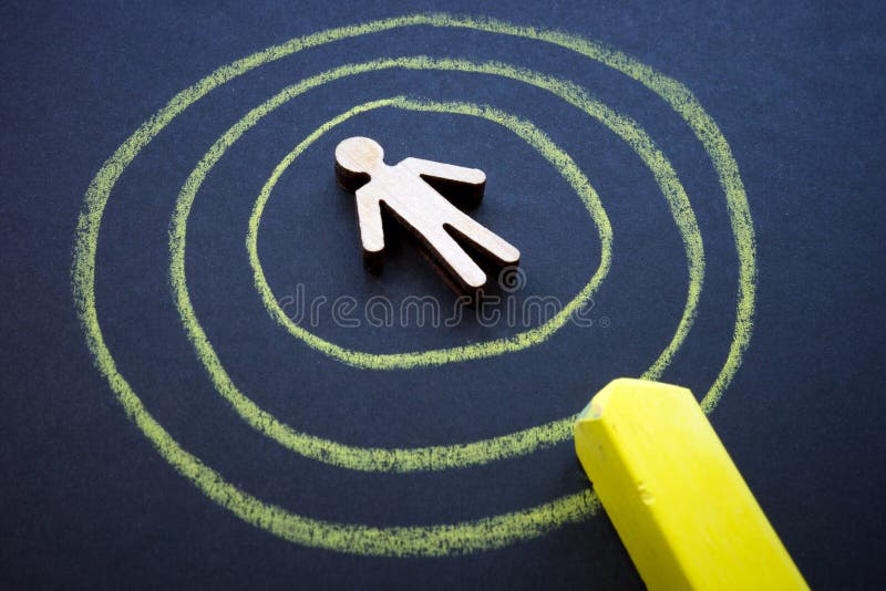 Customer Centricity Concept. Circles Drawn in Chalk Around the Figure ...