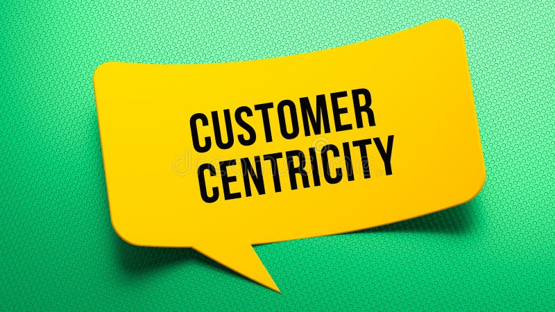 Customer Centricity Text Message on the 3D Curve Speech Bubble. Dotted ...