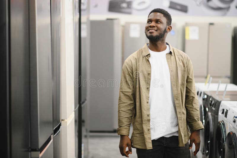 Customer Choosing Fridge in Appliances Store Stock Image - Image of ...