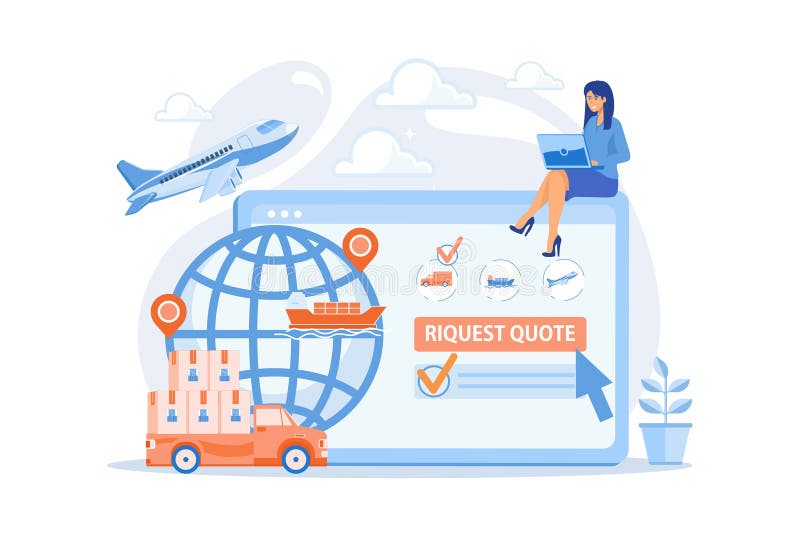 Customer Choosing Order Delivery Type, Global Distribution. Freight ...