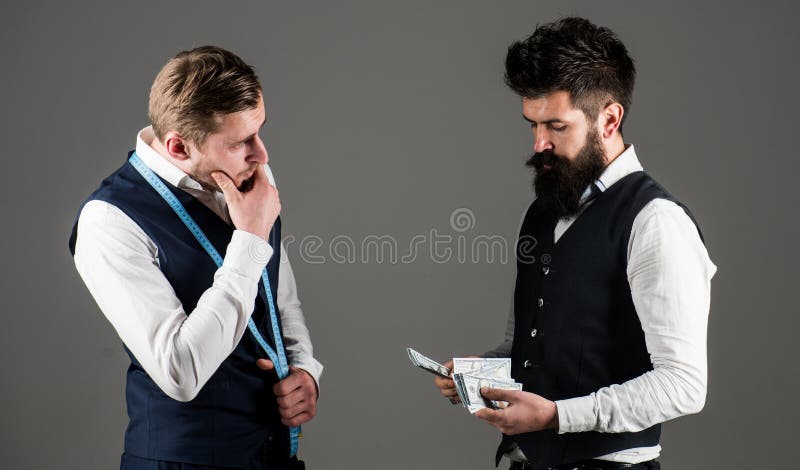 Customer, Client Gives Money. Business Relations, Getting Salary, Bribe ...