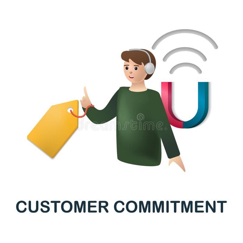 Customer Commitment Icon. 3d Illustration from Company Value Collection ...