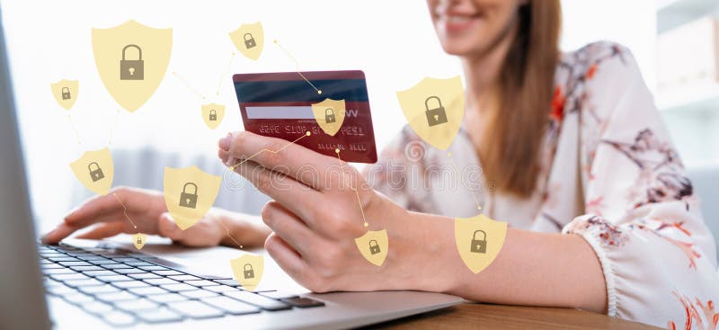 Elegant Customer with Hologram Using Credit Card for Authentication ...