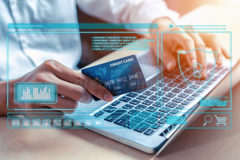 Elegant Customer with Hologram Using Credit Card for Authentication ...