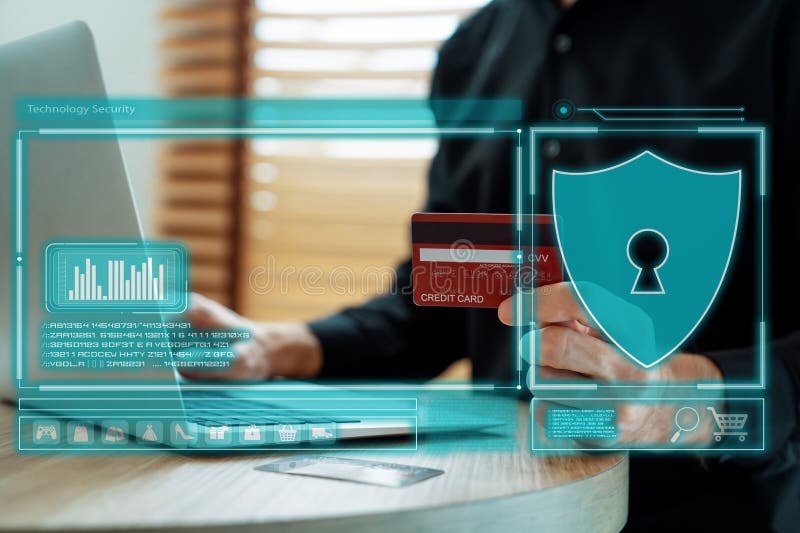 Elegant Customer with Hologram Using Credit Card for Authentication ...