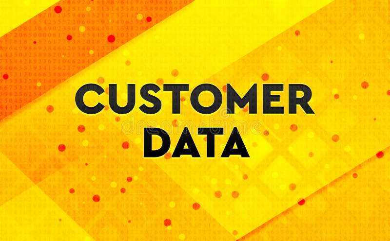 Customer Data Abstract Digital Banner Yellow Background Stock ...