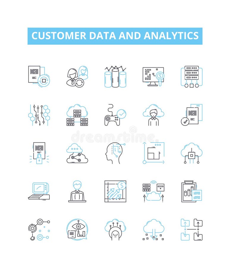 Customer Data and Analytics Vector Line Icons Set. Customer, Data ... Customer Data and Analytics Vector Line Icons Set. Customer, Data ...
