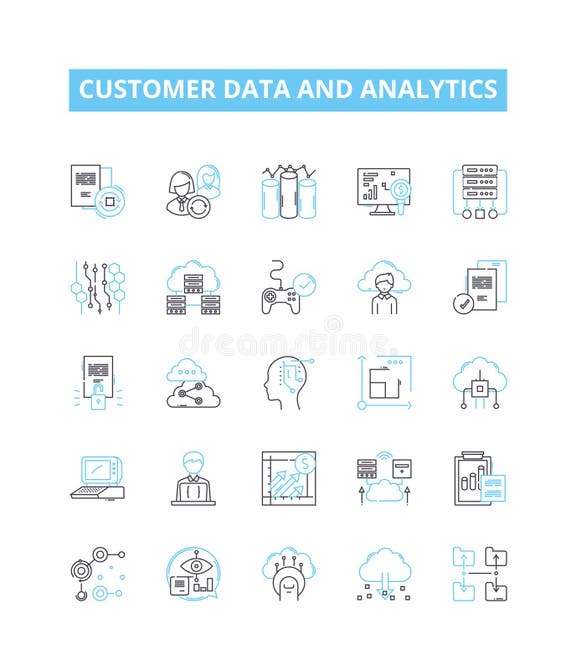 Customer Data and Analytics Vector Line Icons Set. Customer, Data ...