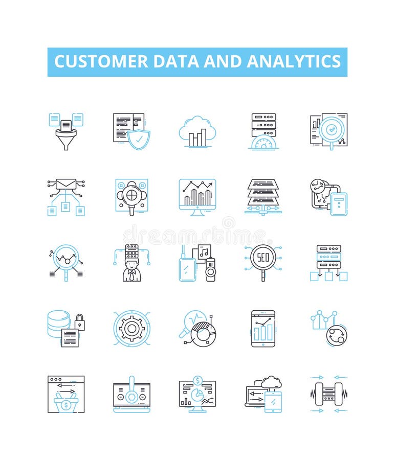 Customer Data and Analytics Vector Line Icons Set. Customer, Data ... Customer Data and Analytics Vector Line Icons Set. Customer, Data ...