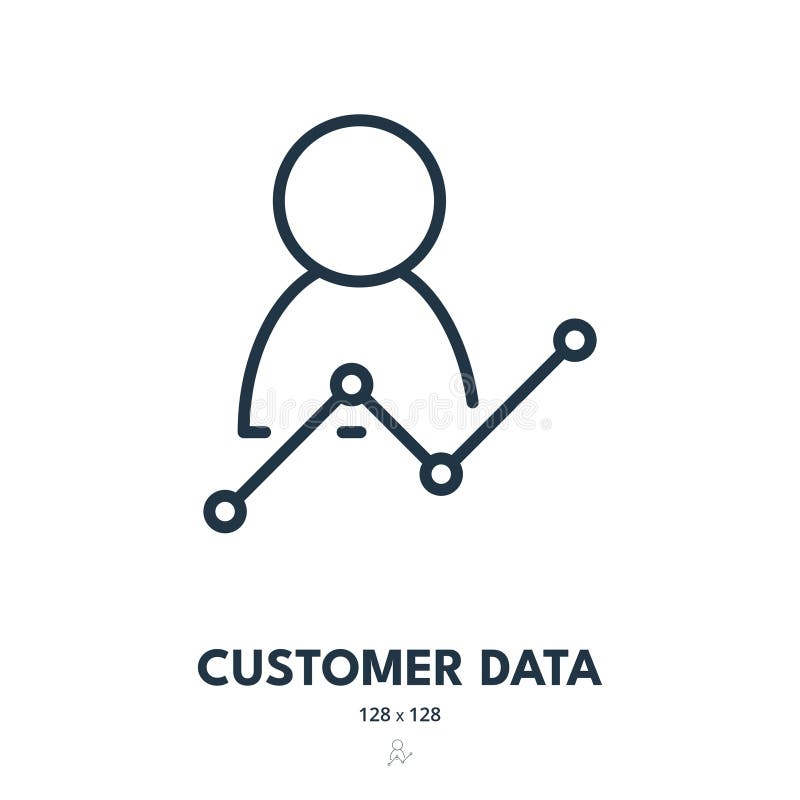 Customer Data Icon. Client, Consumer, Metrics. Editable Stroke. Vector ...