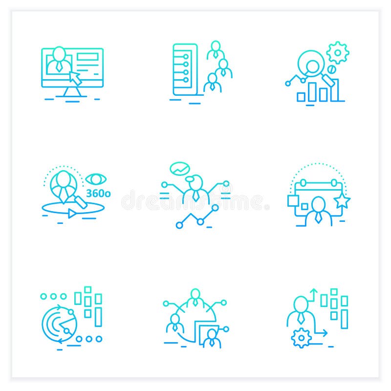 Customer Data Platform Color Icons Set Stock Vector - Illustration of ...