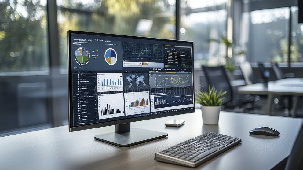 Customer Data System Dashboard Display Modern Office Space Digital ...