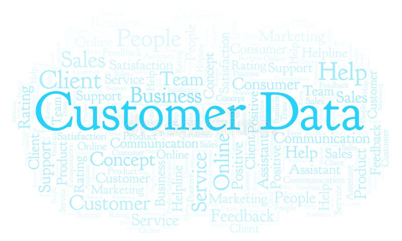 Customer Data word cloud. stock illustration. Illustration of product ...