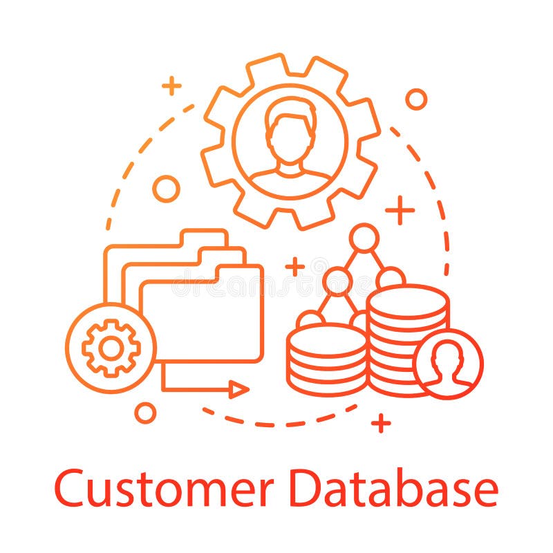 Customer Database Concept Icon Stock Vector - Illustration of industry ...