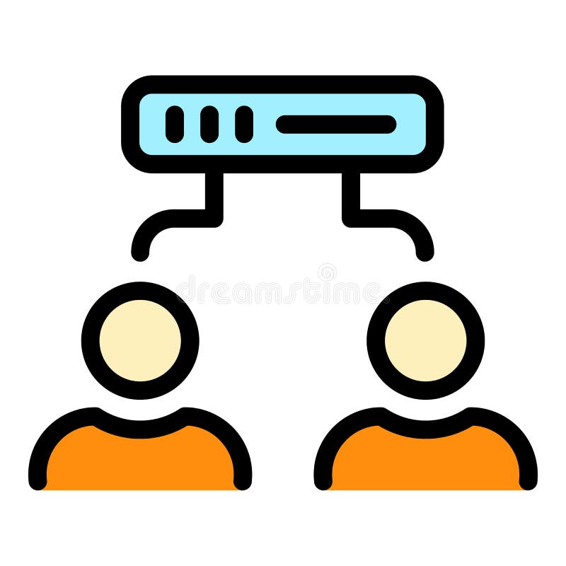 Customer Database Icon Color Outline Vector Stock Vector Illustration Of Database Headhunter