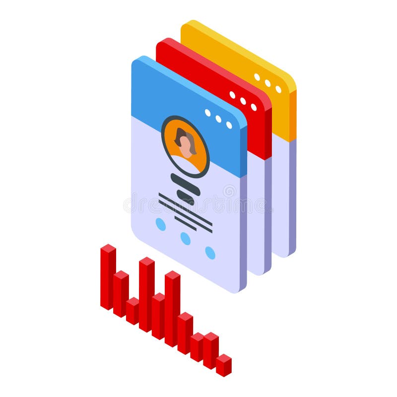 Customer Database Isometric Icon Vector Illustration Stock Vector ...