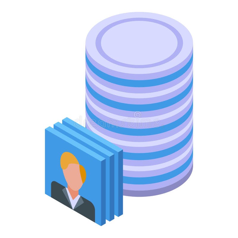 Customer Database Server Icon, Isometric Style Stock Vector ...