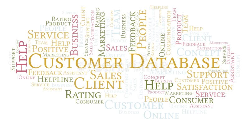 Customer Database Word Cloud. Stock Illustration - Illustration of ... Customer Database Word Cloud. Stock Illustration - Illustration of ...
