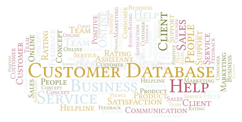 Customer Database Word Cloud. Stock Illustration - Illustration of ...