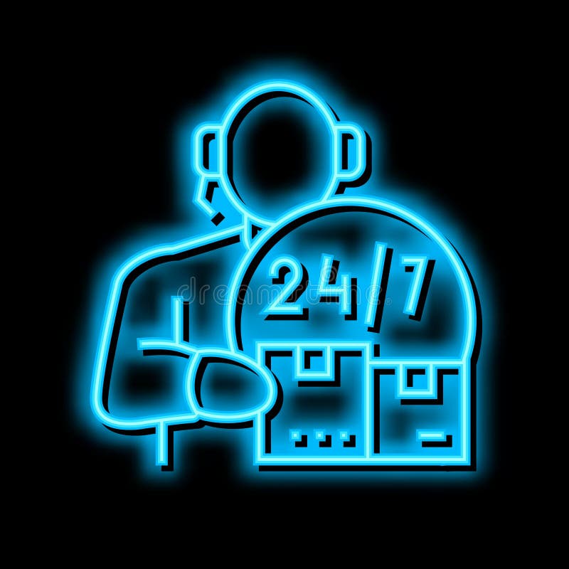 Customer Delivery Service Neon Glow Icon Illustration Stock Vector ...