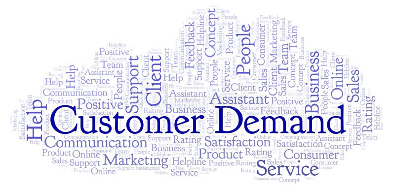 Customer Demand Needs Wants on Blue Stock Illustration - Illustration ...