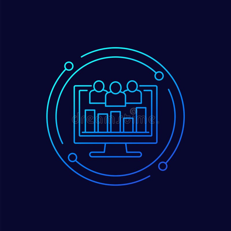 Customer Demographics Analysis Icon, Linear Design Stock Illustration ...