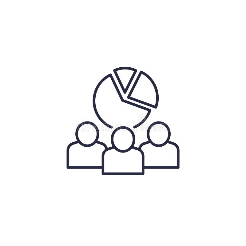 Customer Demographics Line Icon on White Stock Illustration ...