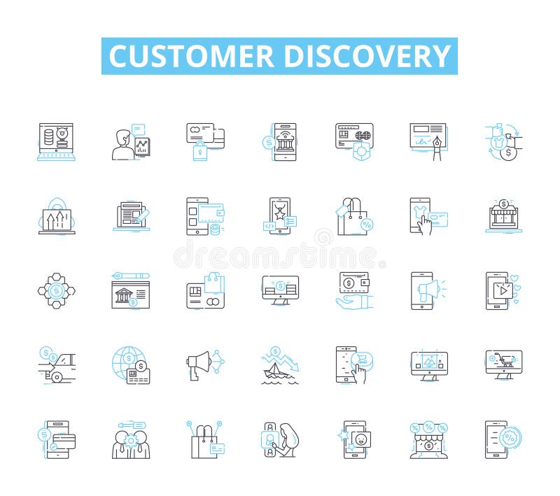 Customer Discovery Linear Icons Set. Insight, Feedback, Research ...