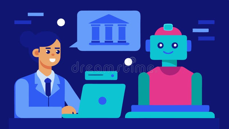 Customer Engagement a Bank Teller Interacting with a Virtual AI ...