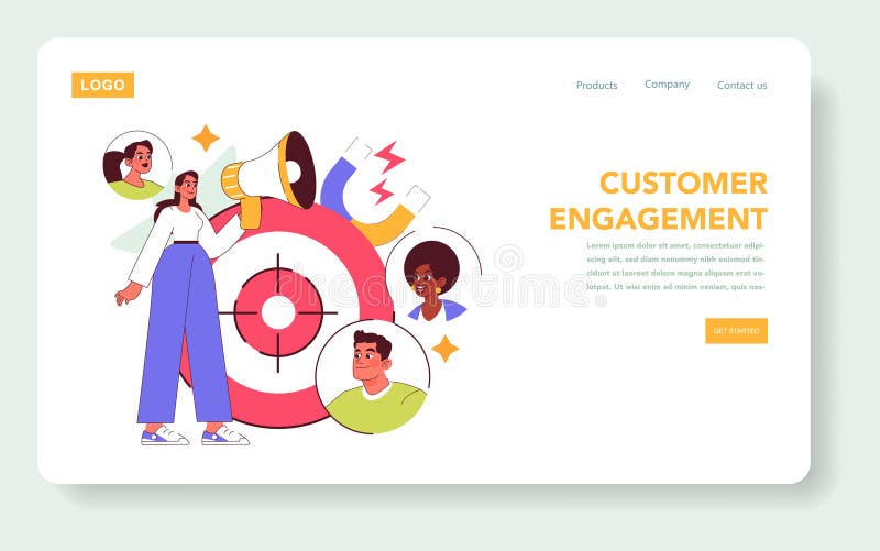 Customer Engagement. Flat Vector Illustration Stock Illustration ...