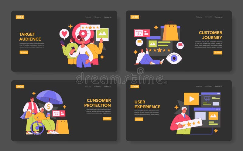 Customer Engagement. Flat Vector Illustration Stock Vector ...